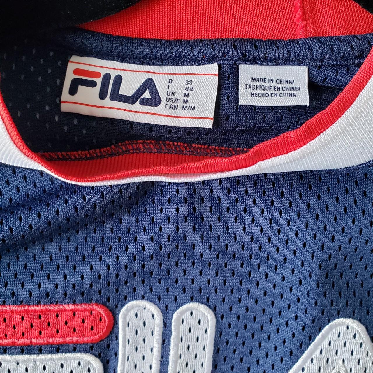 Fila Women's Blue and Red Dress | Depop