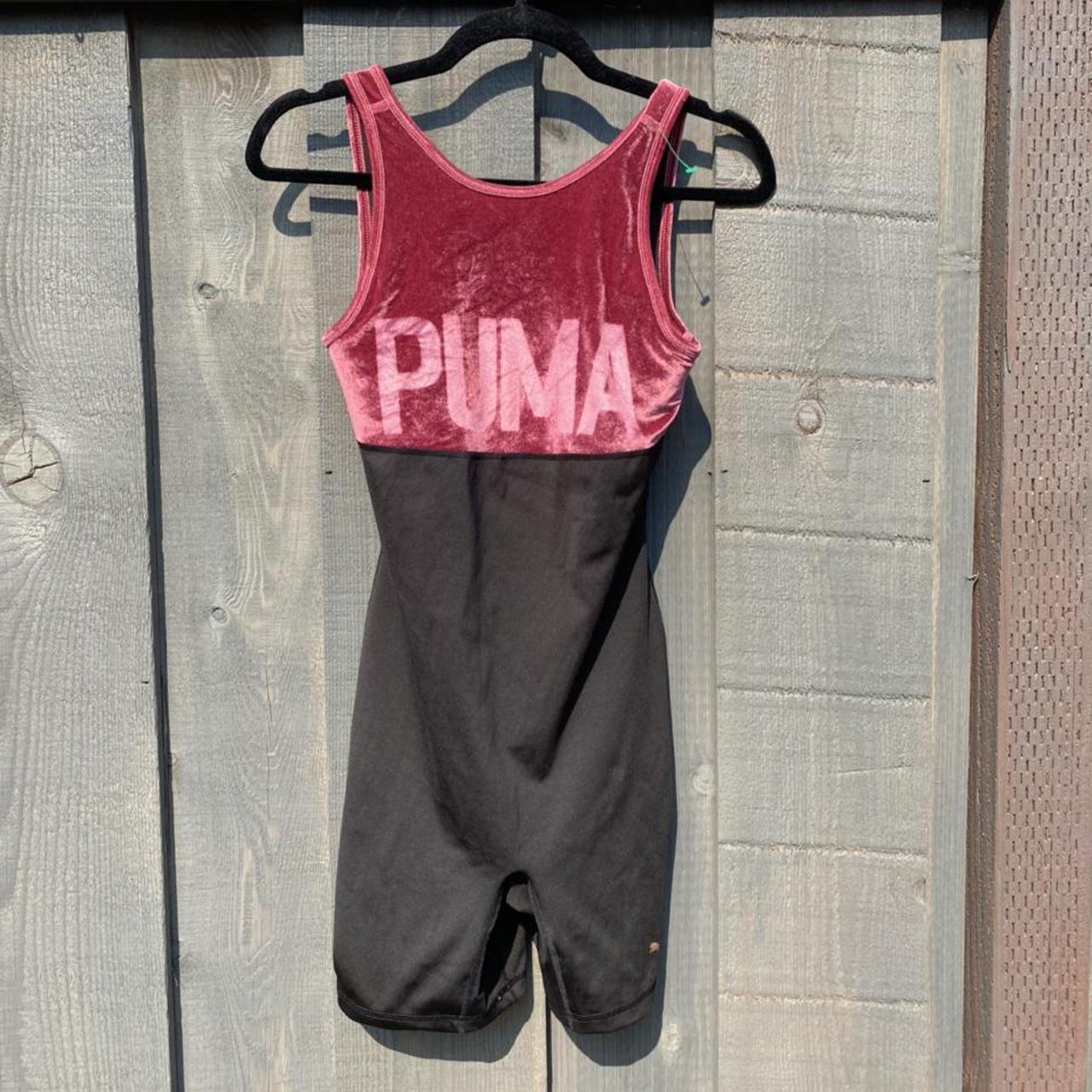 Puma Women's Burgundy and Black Bodysuit | Depop
