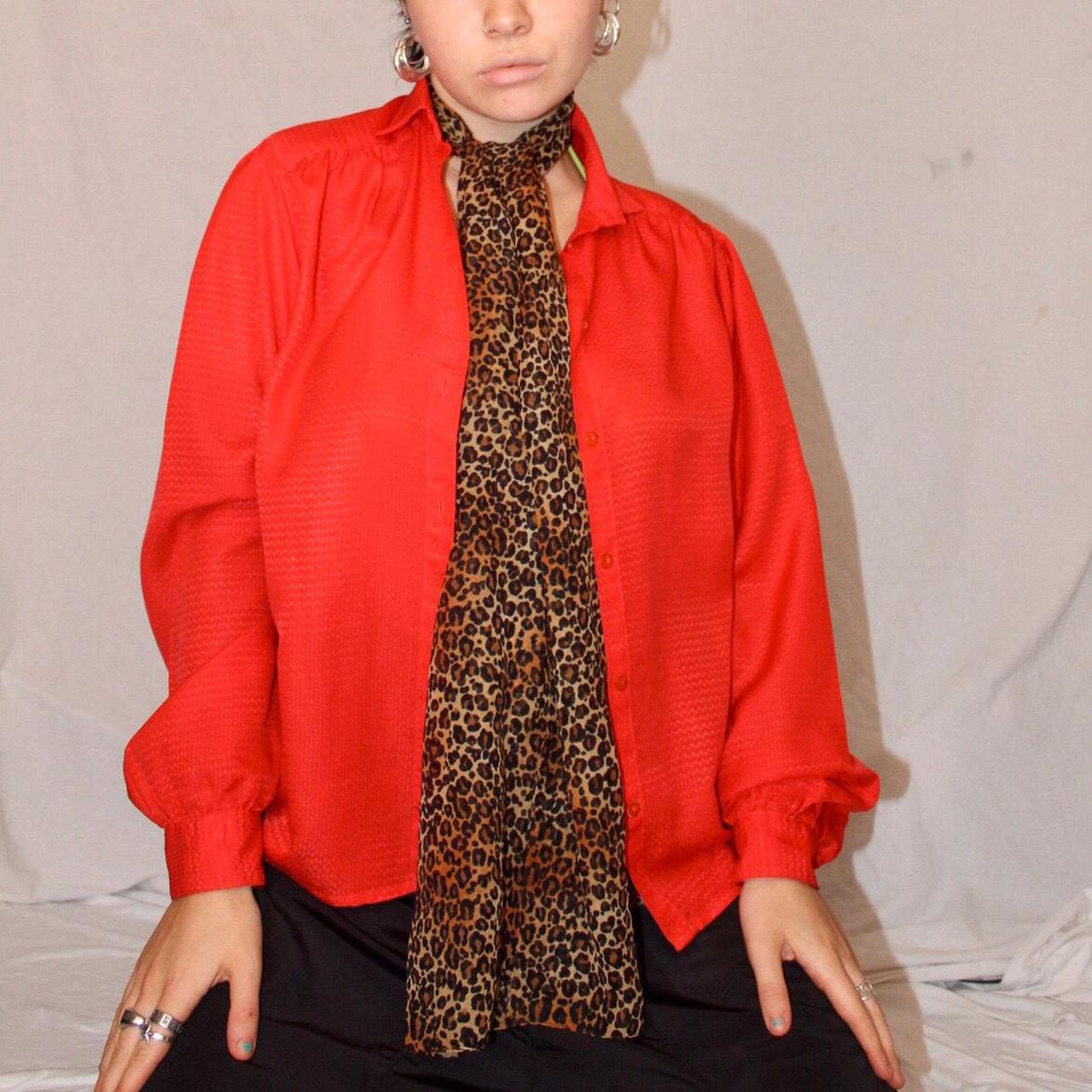 Gorg ruby red shiny button up shirt. Lovely... - Depop