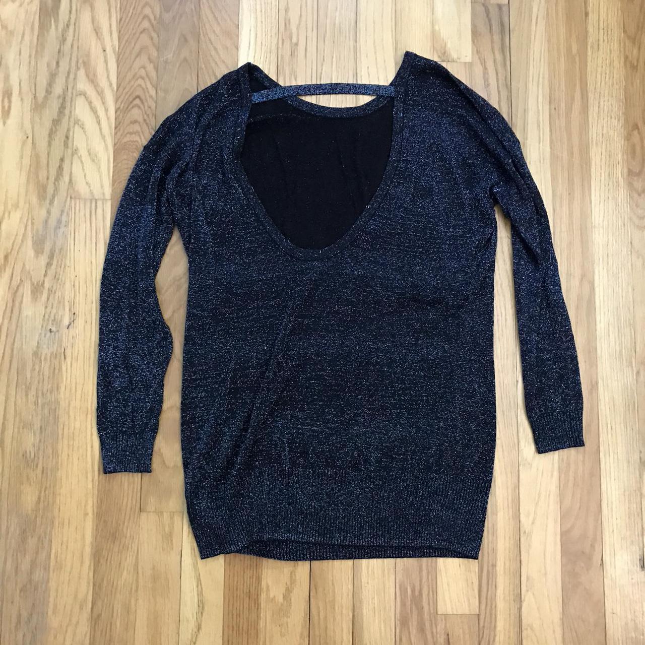 Dynamite Midnight Navy Blue Metallic Oversize Open... - Depop