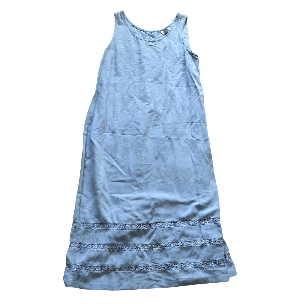 1990s VTG Avenue Linen Blend Light Blue Periwinkle... - Depop