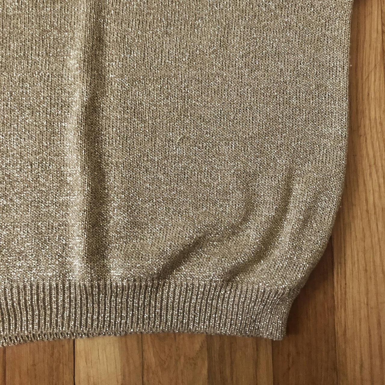 1980s VTG Metallic Gold JR Bentley Short Sleeve Knit... - Depop