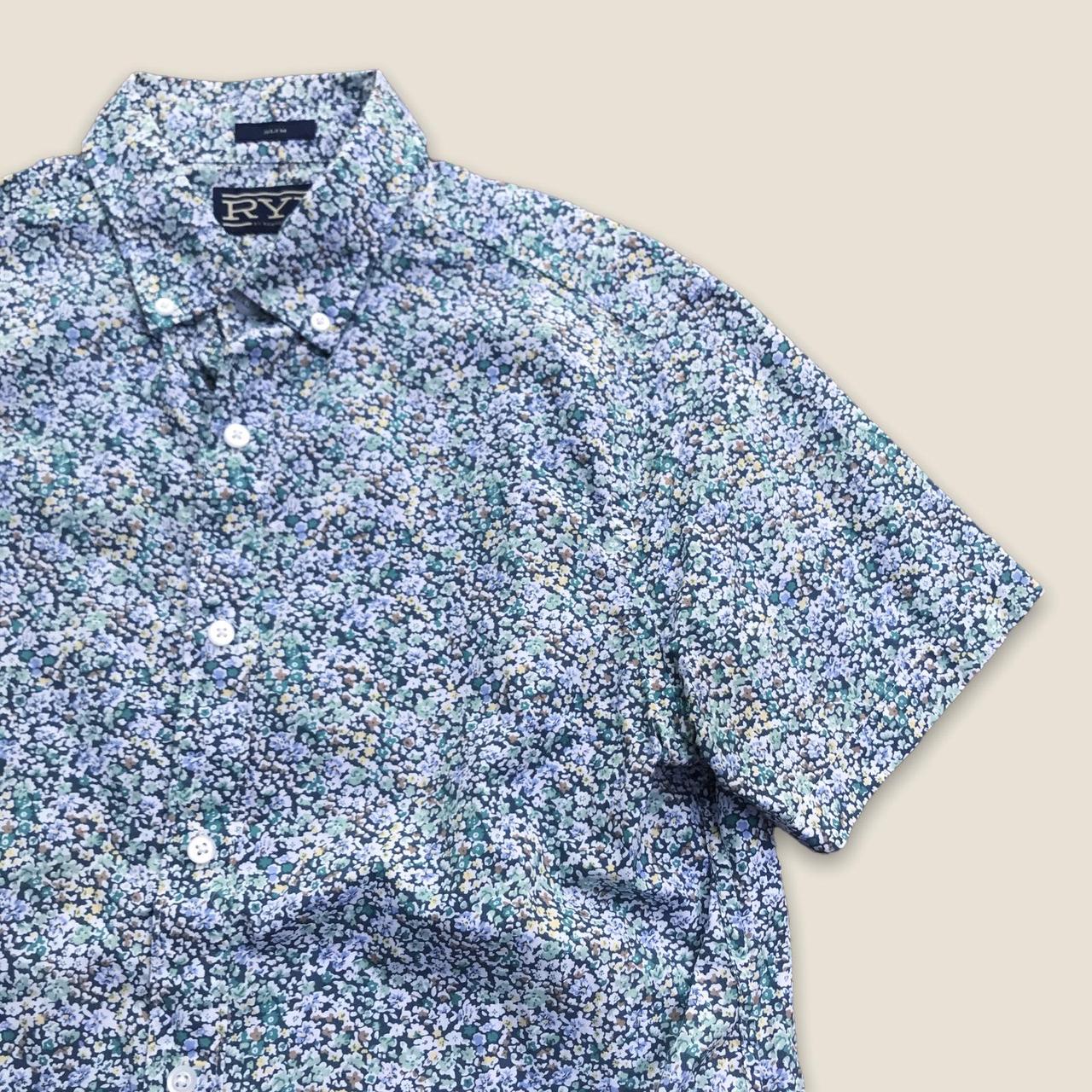 RYE by Hawker Rye Blue Green Mini Floral Print Slim... - Depop