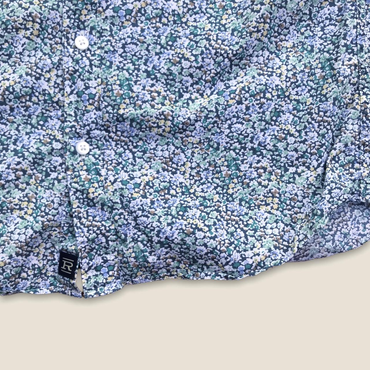 RYE by Hawker Rye Blue Green Mini Floral Print Slim... - Depop