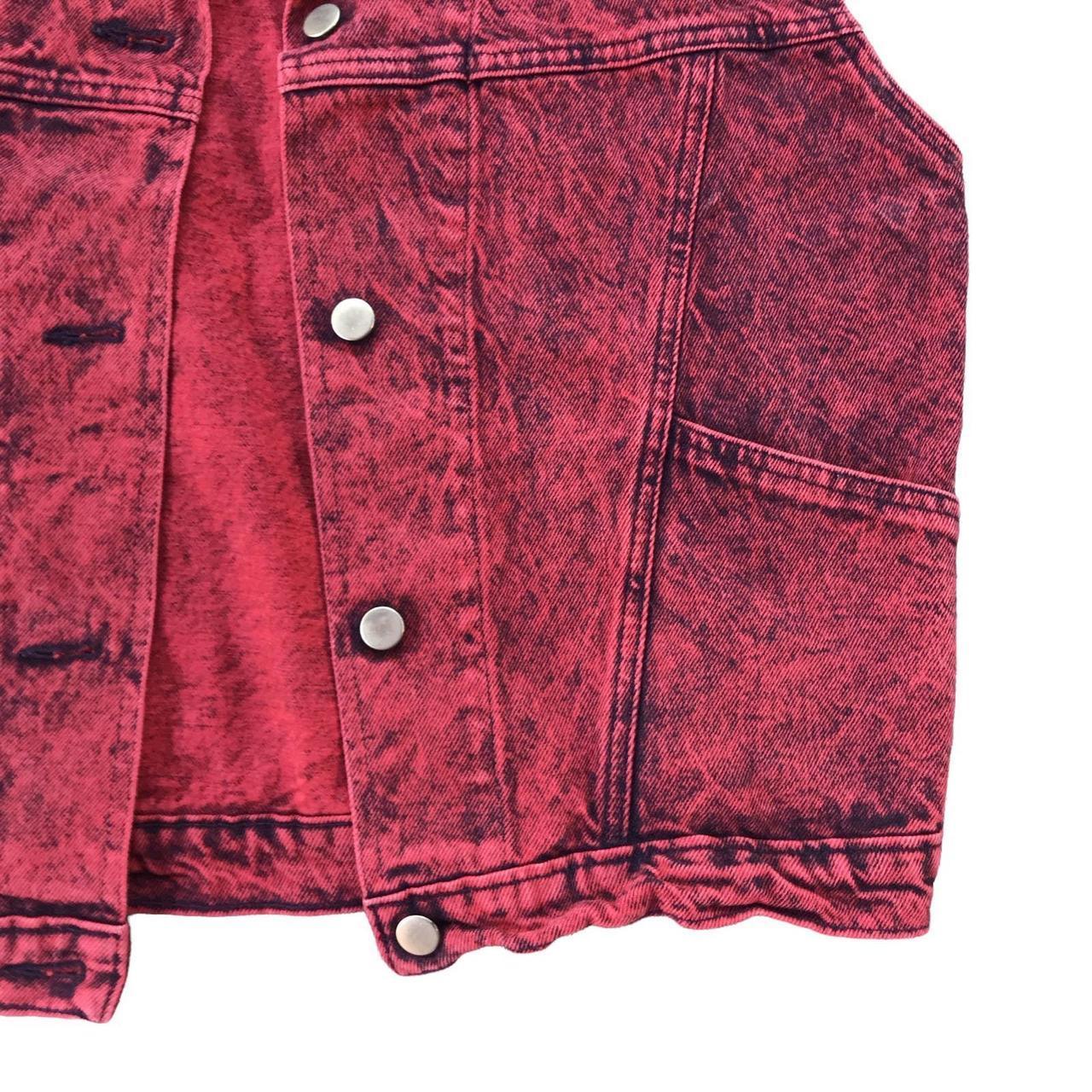 1990s Vintage Sundance Red Acid Wash Sleeveless... - Depop