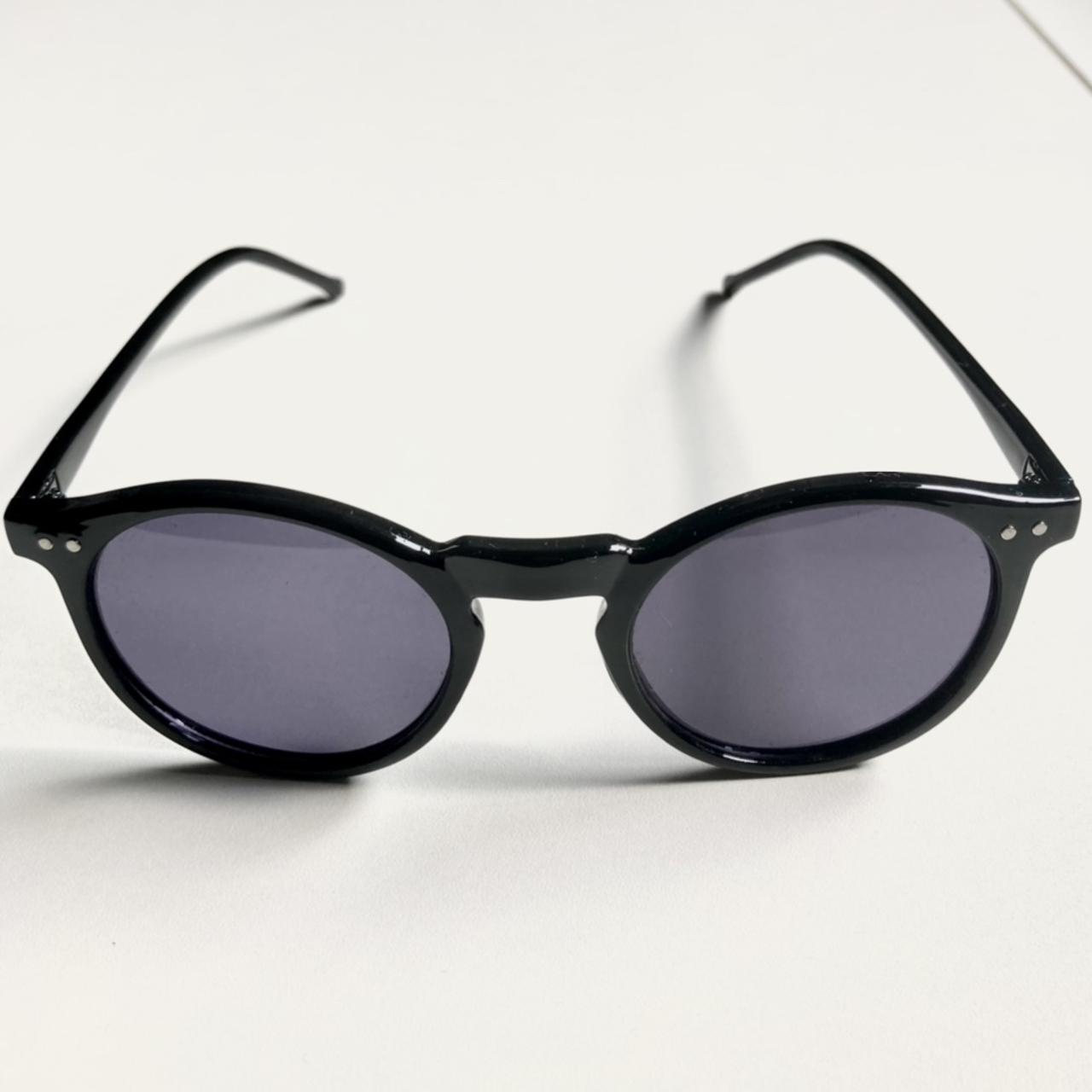 Black Framed Round Sunglasses🕶 Black Tinted... - Depop