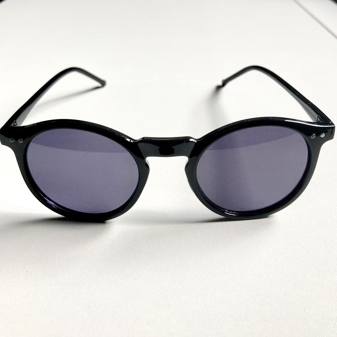 Black Framed Round Sunglasses🕶 Black Tinted Depop
