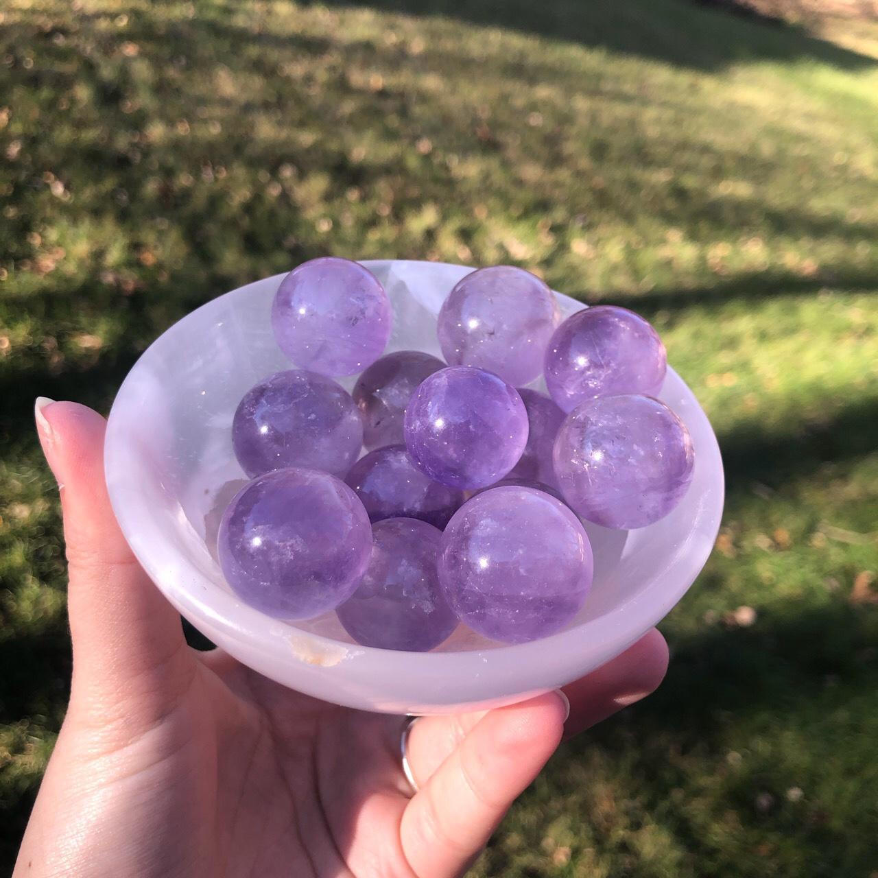 Amethyst spheres Price is for 1 Will come with a... - Depop