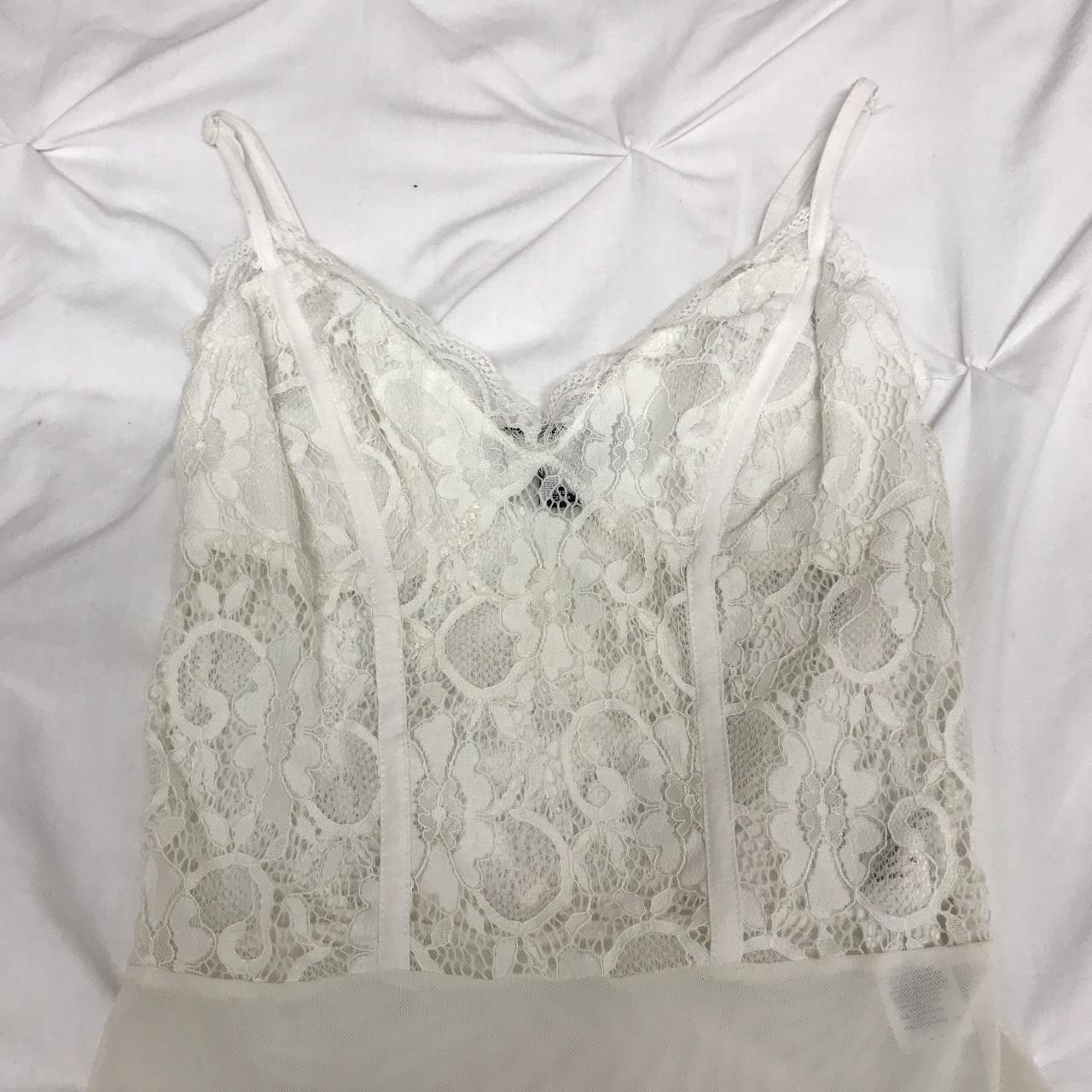 New Look white lace bodysuit Hardly... - Depop