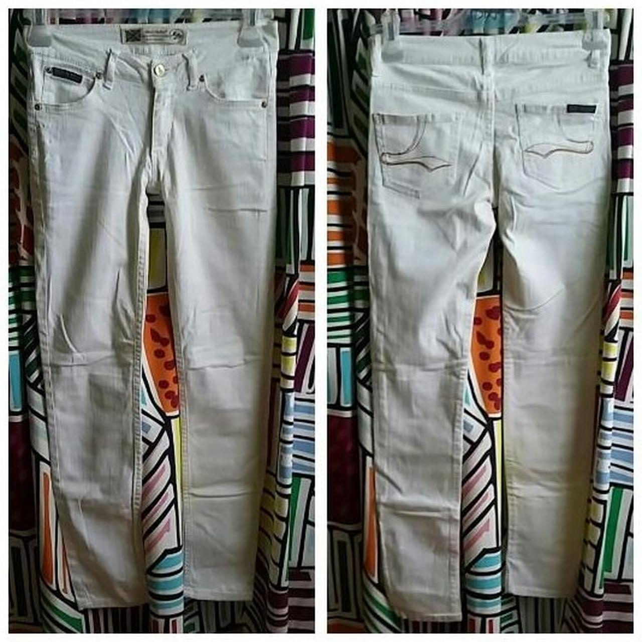 Jeans bianco Albert J. Malloy ultra slim 98% cotone... - Depop