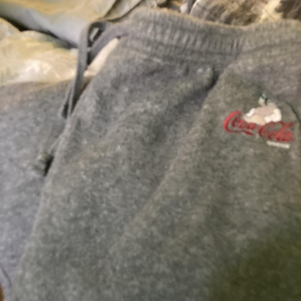 Coca-Cola Men's Grey and Red Joggers-tracksuits | Depop