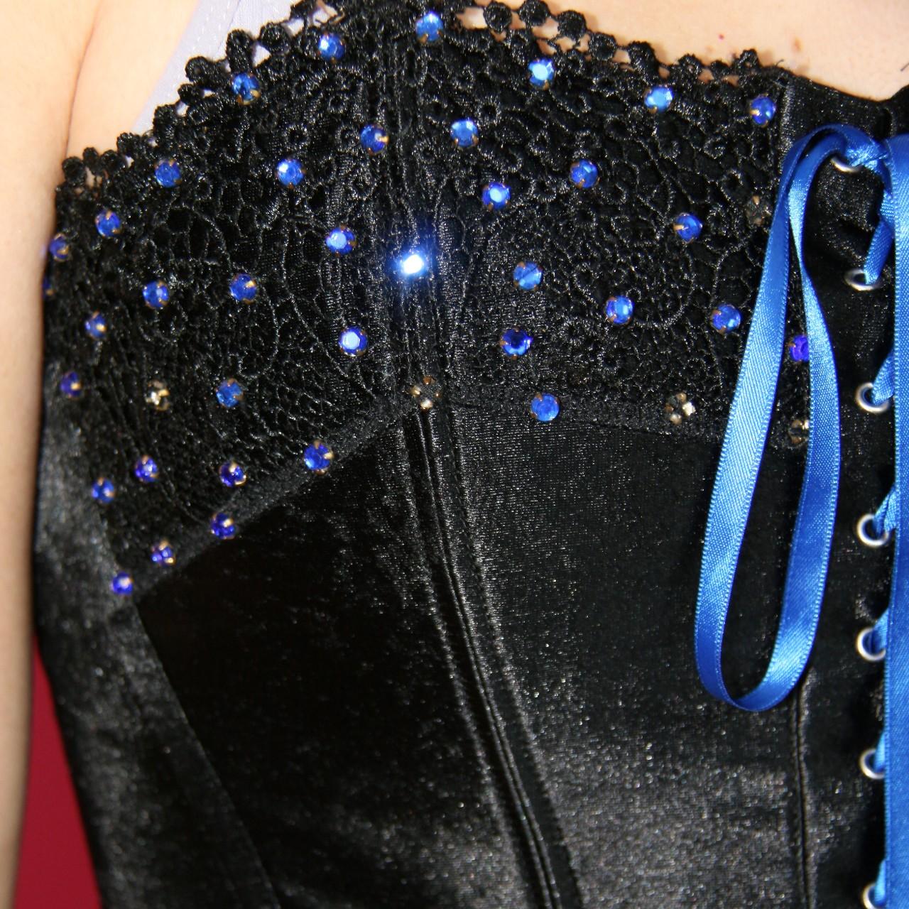 Diamente blue ribbon corset size UK S. Modelled on a... - Depop