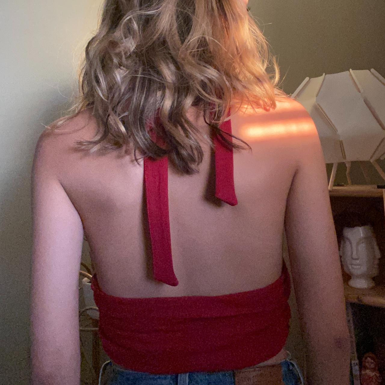 Glassons Cropped Red Halter Top Only worn once!... - Depop