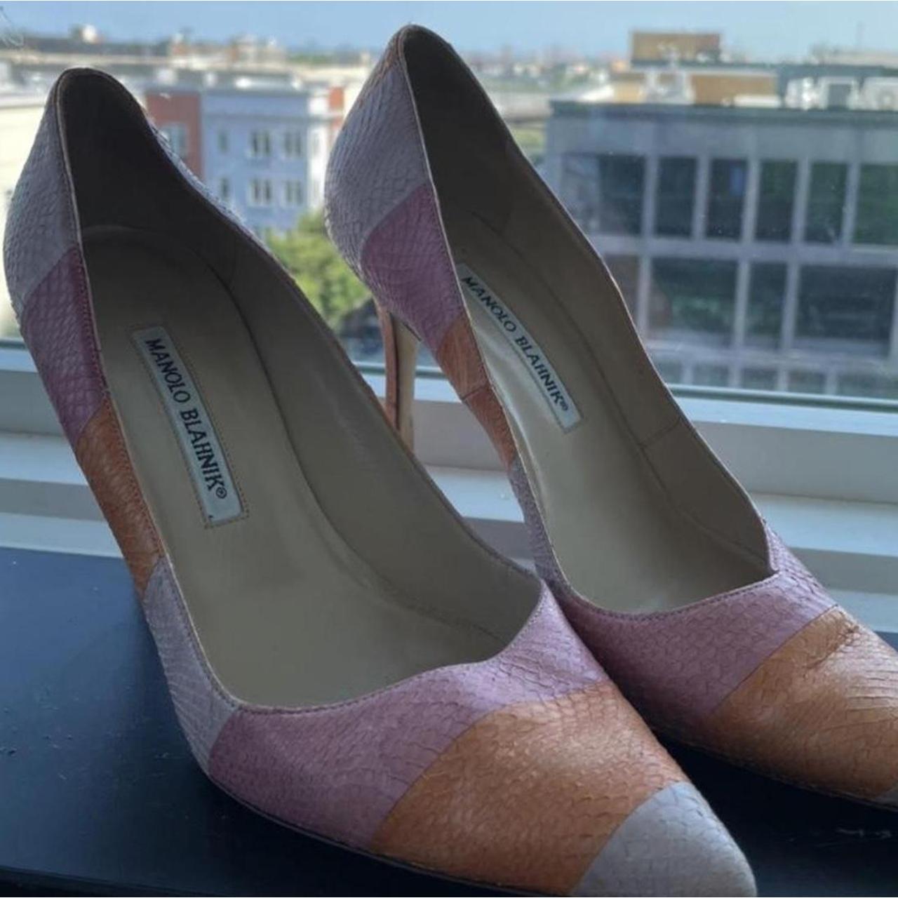 Pink Monochrome MANOLO BLAHNIK SUEDE PUMPS. Bought... - Depop