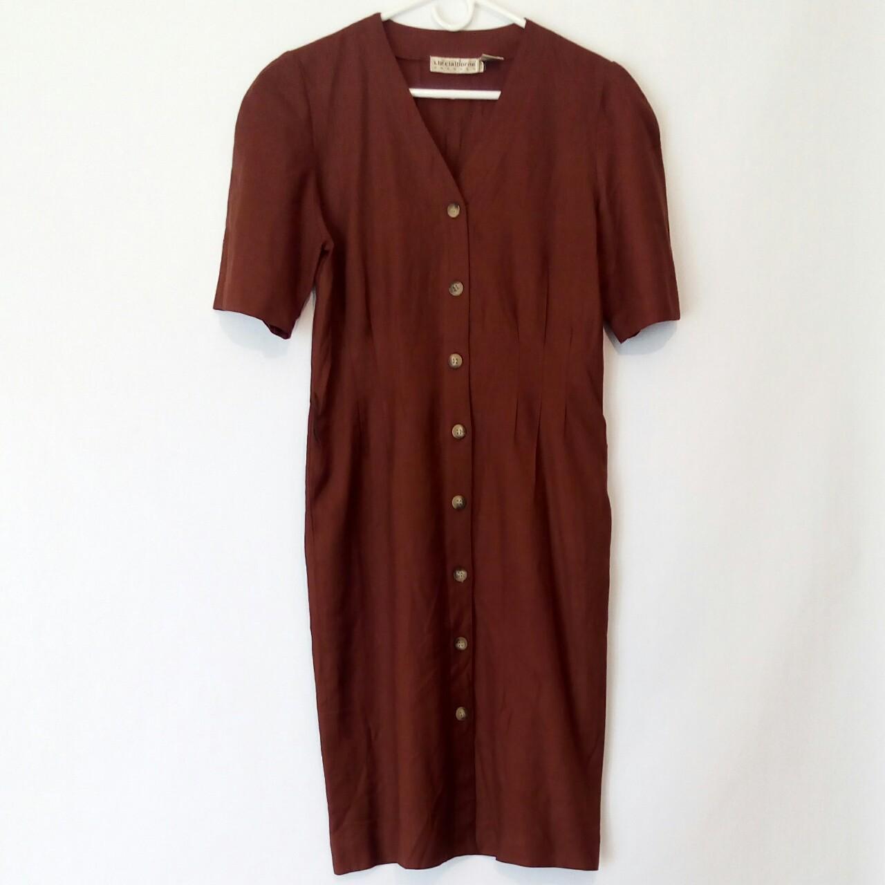 A beautiful short-sleeve hazelnut brown dress with... | Depop