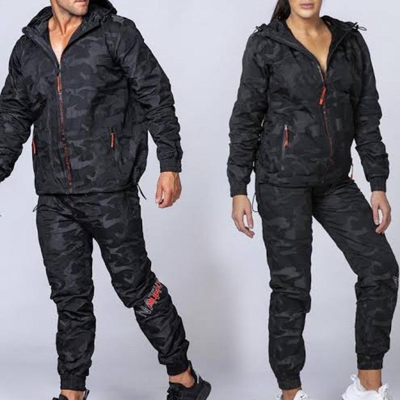 Muscle Nation Unisex Tracksuit Set - Black Camo... - Depop