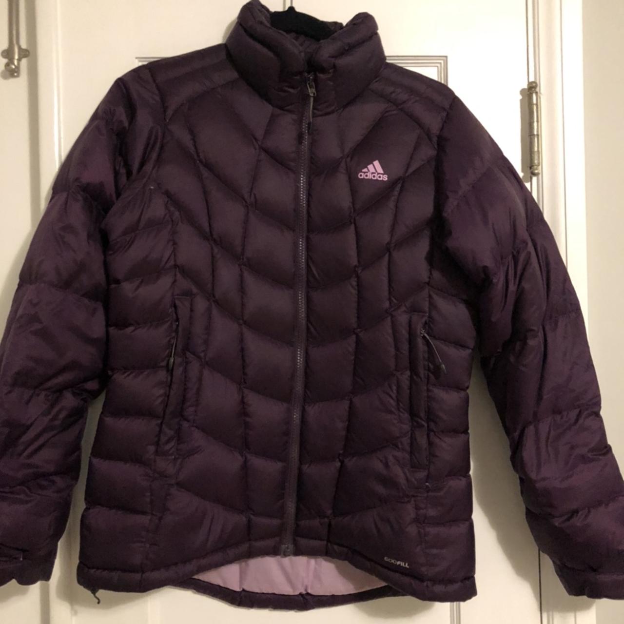 Dark purple adidas puffer jacket Super pretty color... - Depop