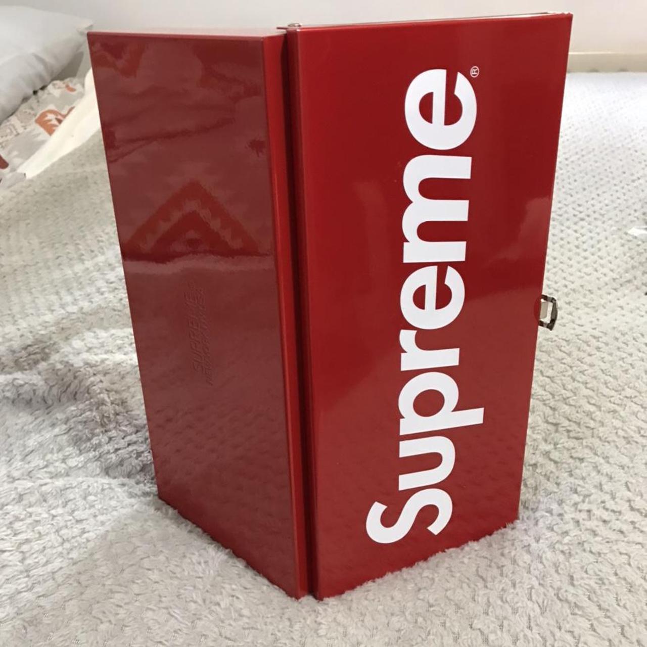Supreme Large Storage Box. Metal with latch closure... - Depop