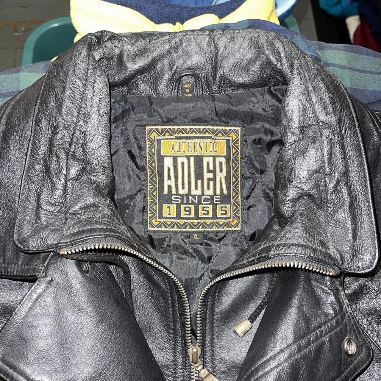 90s Adler Leather Motorcycle Jacket... - Depop