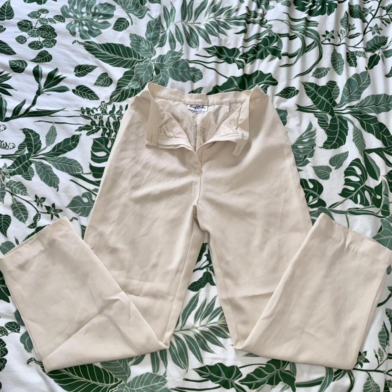 Vintage cream Mary McFadden pants - Depop