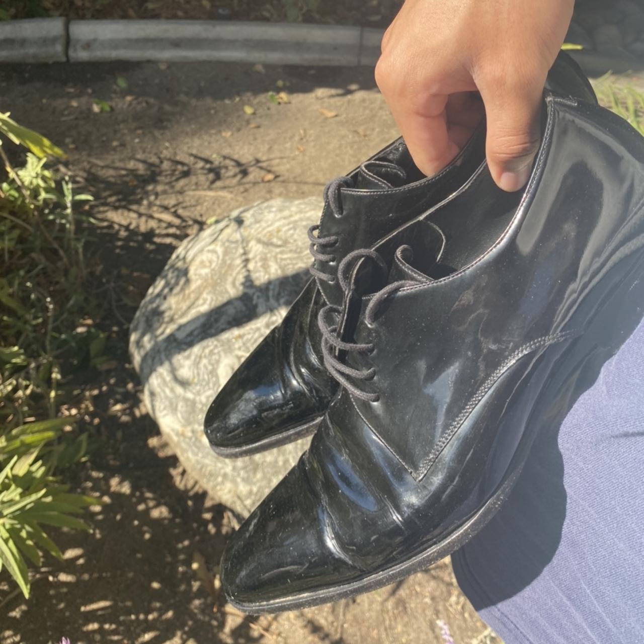 Gucci Black Patent Leather Lace Up Shoes Prices Are Depop