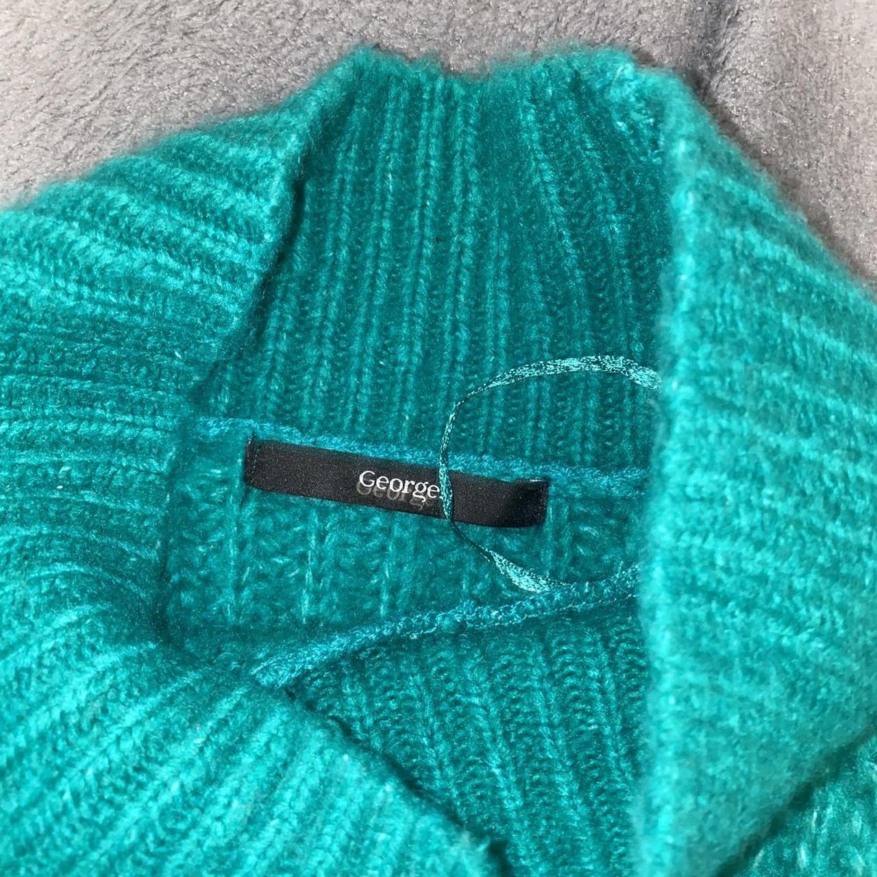George Women's Blue and Green Jumper | Depop
