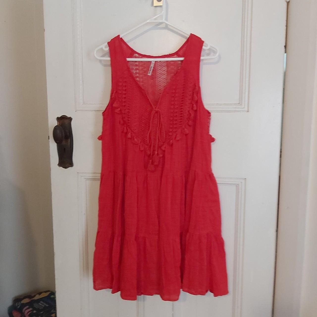 Indikah red dress size 10. Never worn - Depop