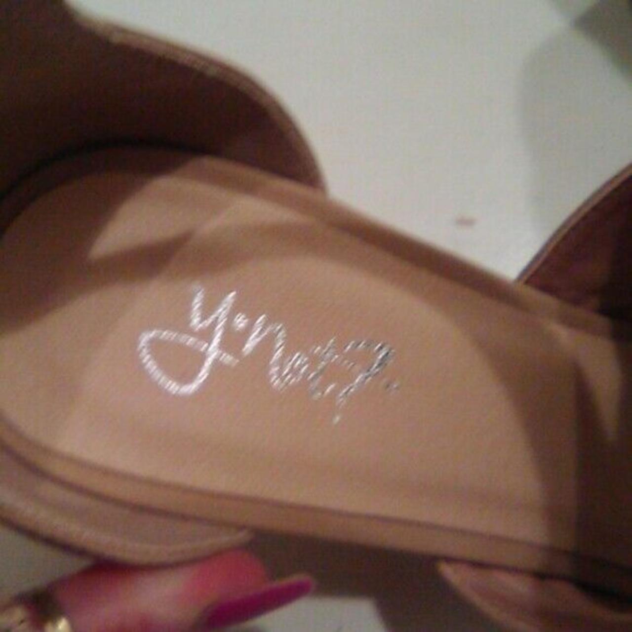 Y.not? Beehive tan sandal size 9 block heel 3.5... - Depop