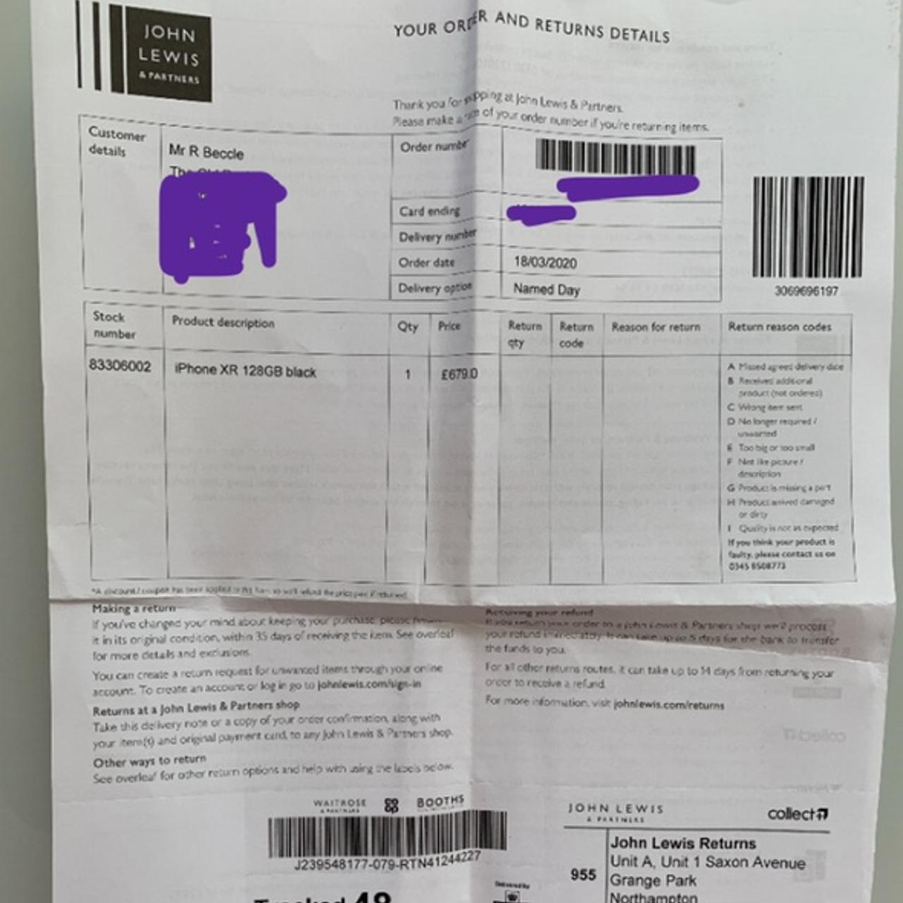 Receipt of phone to show legitimacy and for warranty... - Depop