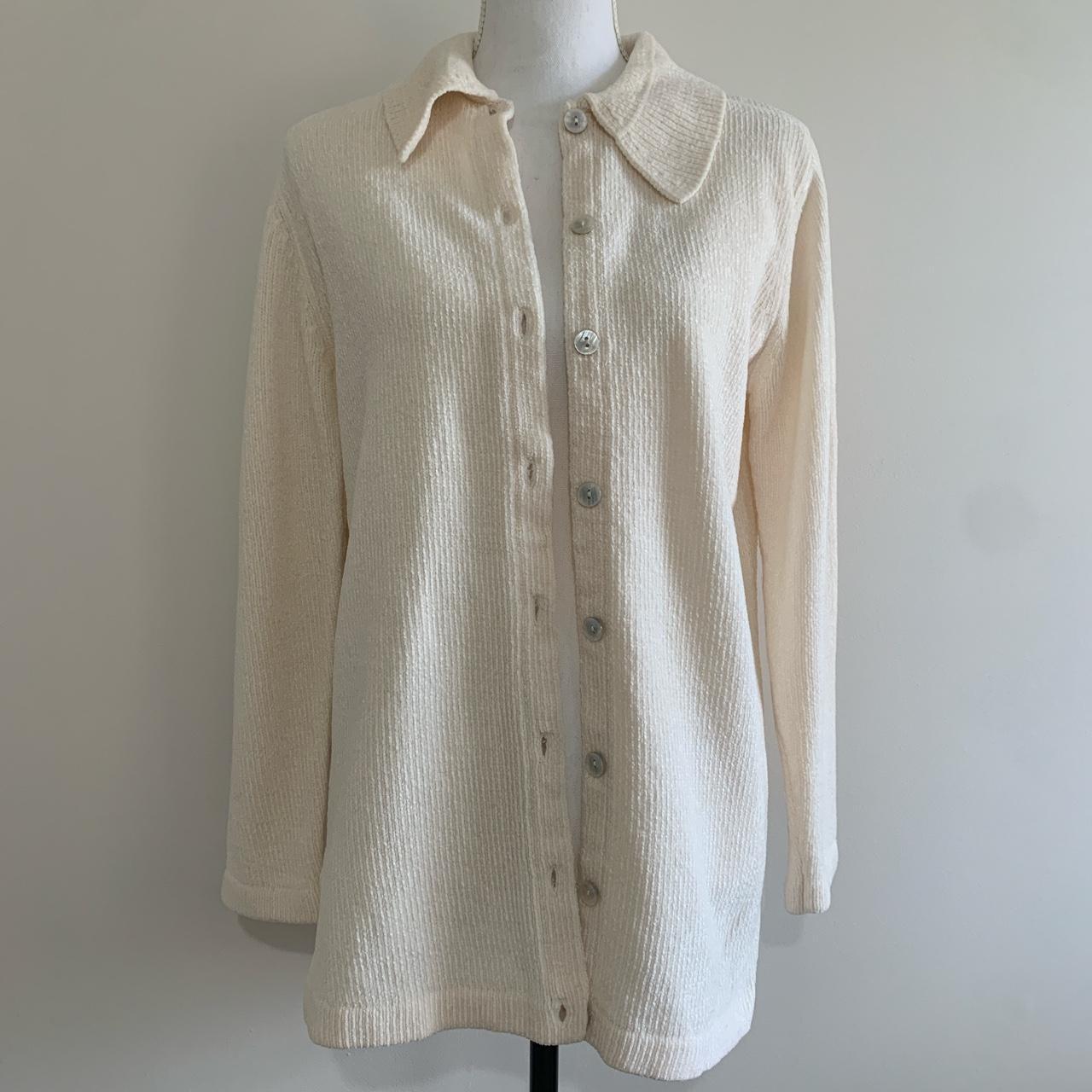 Off white button up cardigan Super soft! Brand is... - Depop