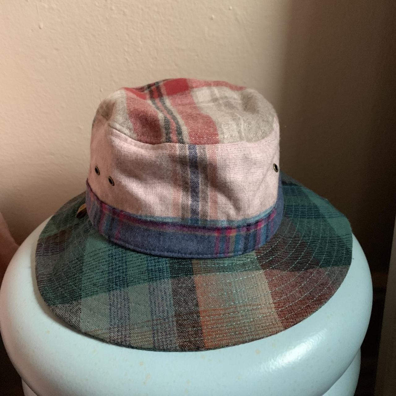Pendleton multicolor rainbow plaid bucket hat. worn... - Depop