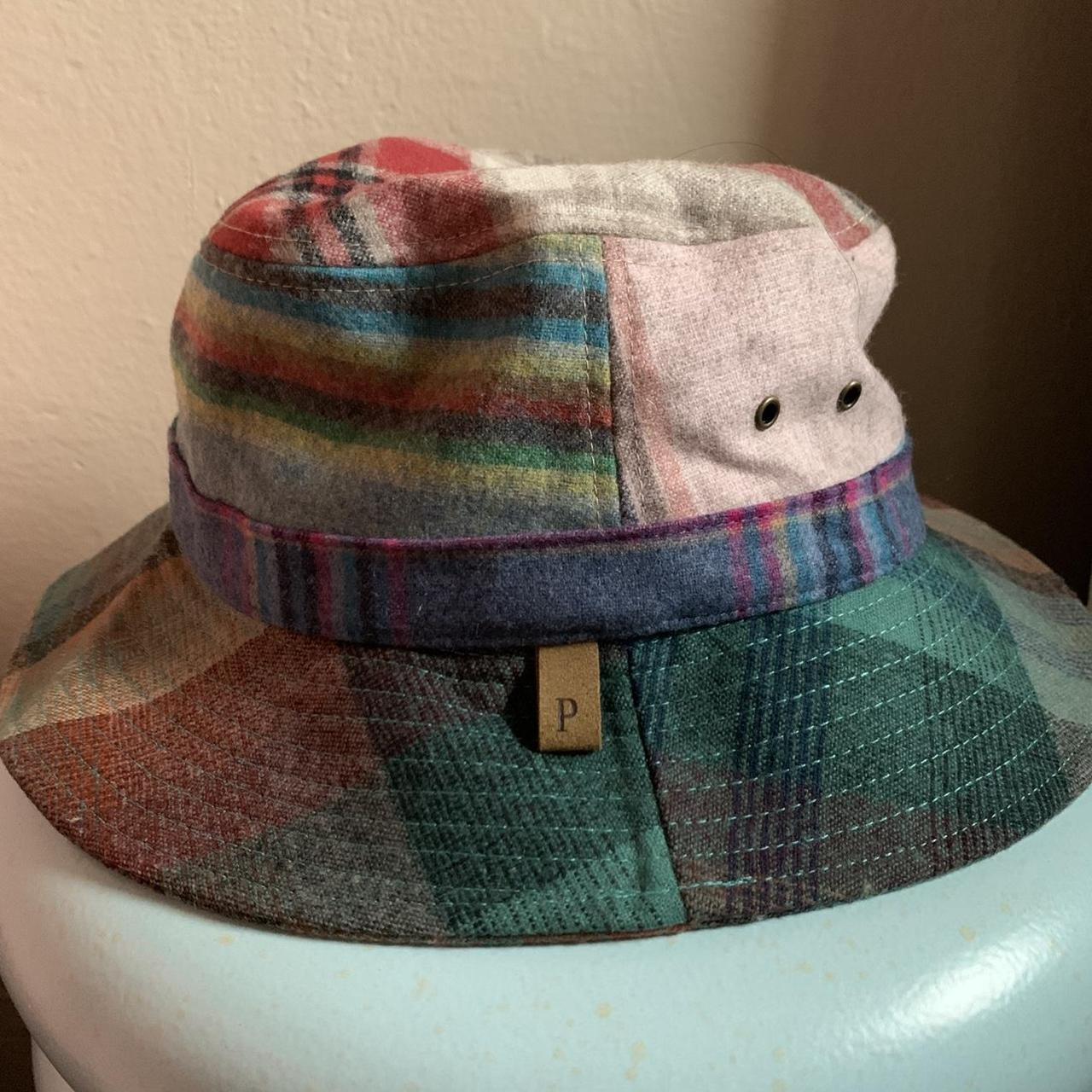 Pendleton multicolor rainbow plaid bucket hat. worn... - Depop