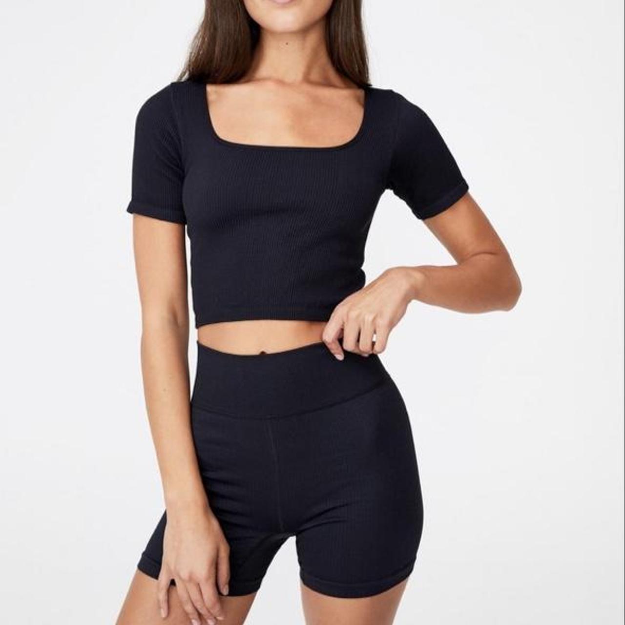 COTTON ON BODY RIBBED SQUARE NECK SEAMLESS SPORTS... - Depop