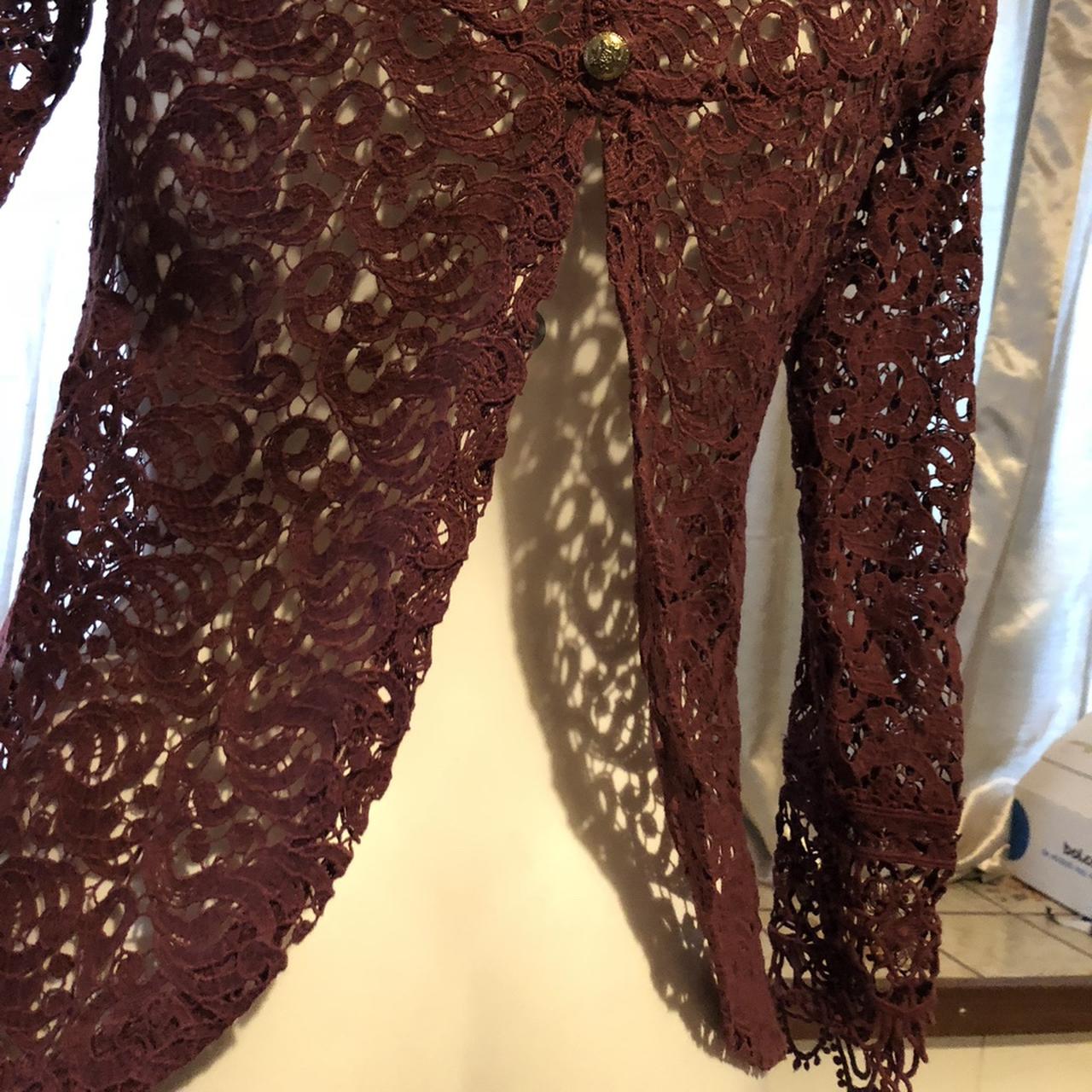 Lovely crochet top with open back detail -... - Depop