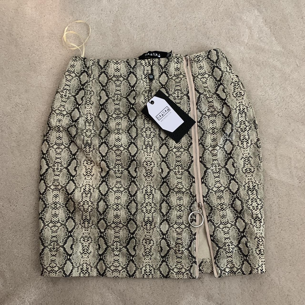 nasty gal brown grey snakeskin snake print... - Depop
