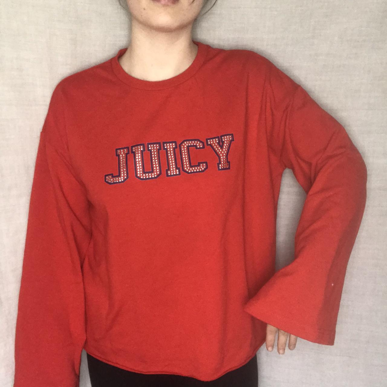 Red Juicy Couture bedazzled logo crewneck! Size... - Depop