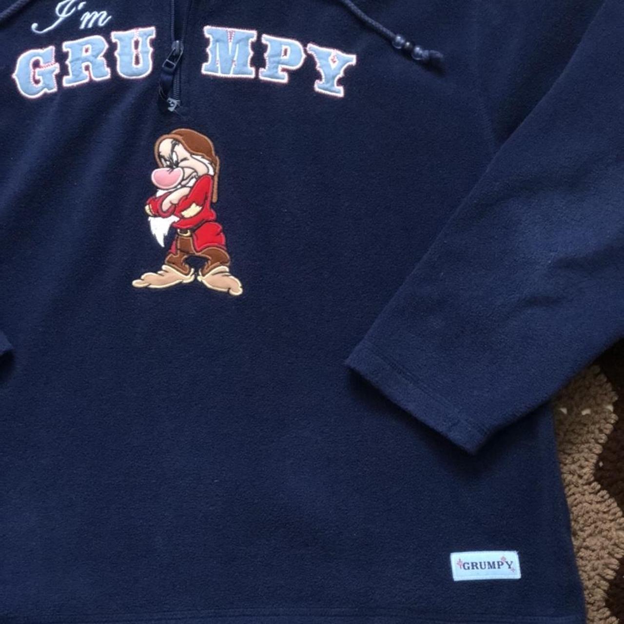 vintage Y2K grumpy fleece quarter zip hoodie... | Depop