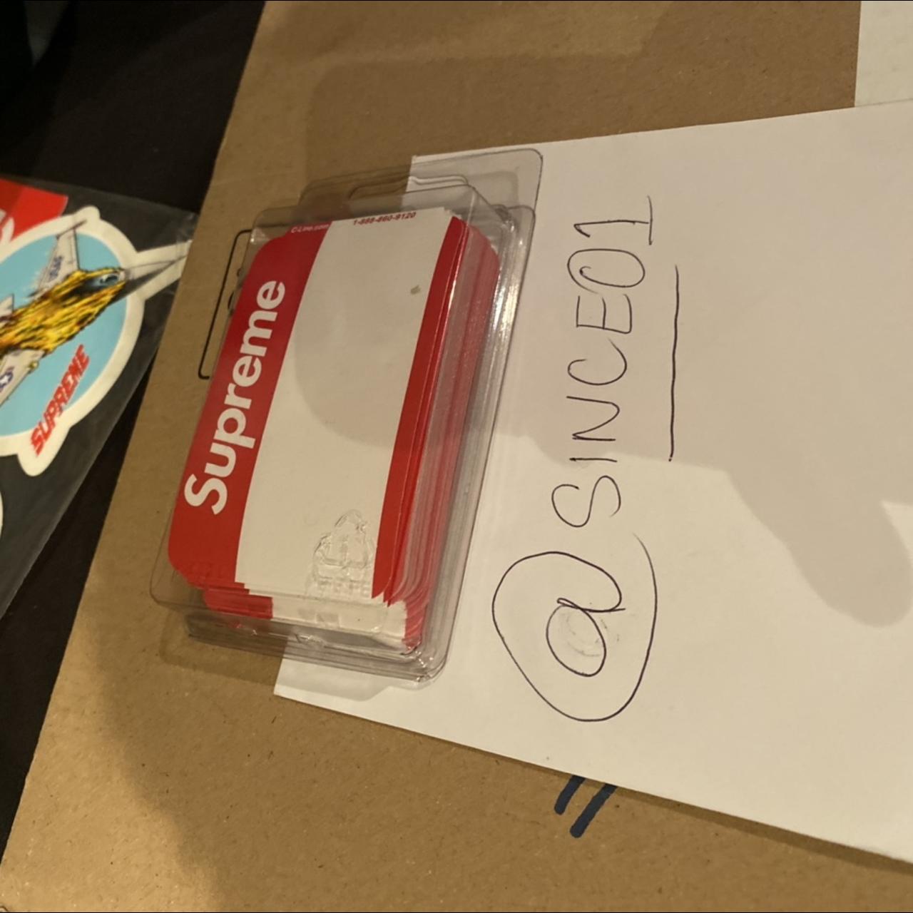 Supreme Name Badge stickers 🔥 Pack of 100 Price... - Depop