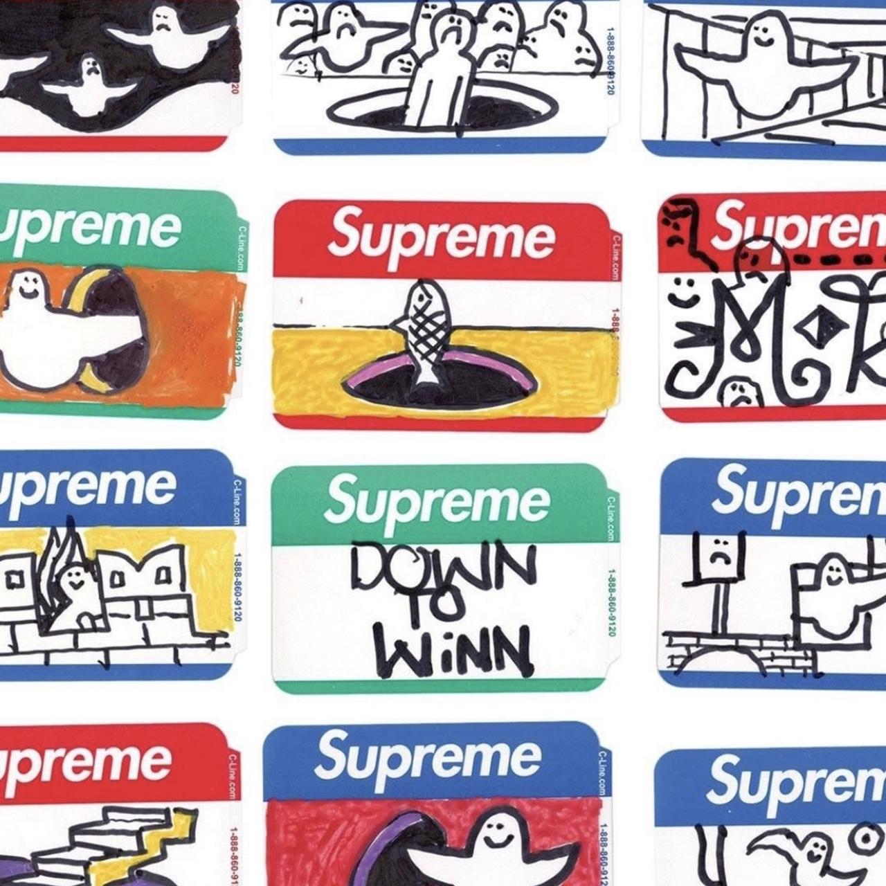 Supreme Name Badge stickers 🔥 Pack of 100 Price... - Depop