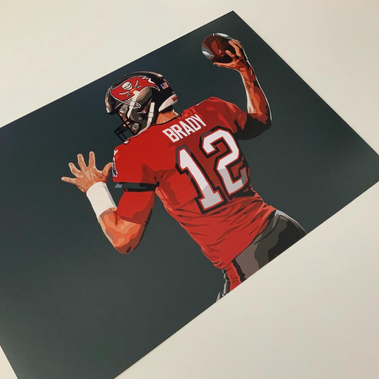 Print name – Tom Brady, Tampa Bay Buccaneers, red... - Depop