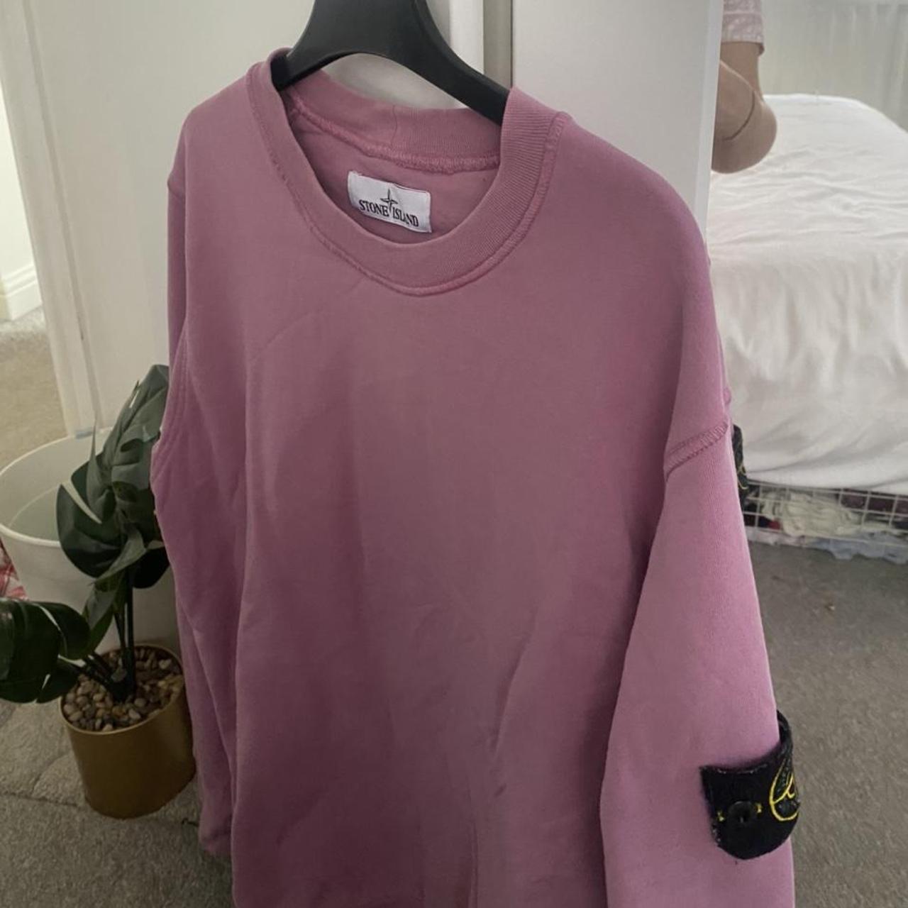 Rose quarts genuine stone island jumper 100%... - Depop