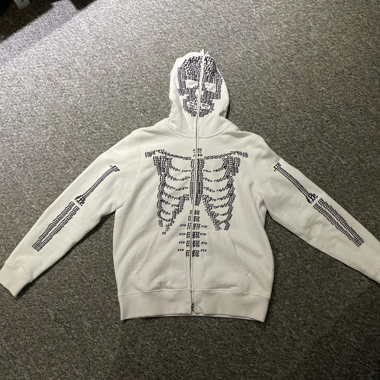 OFFERS IF NOT TOO LOW FTP white Skeleton zip up... - Depop