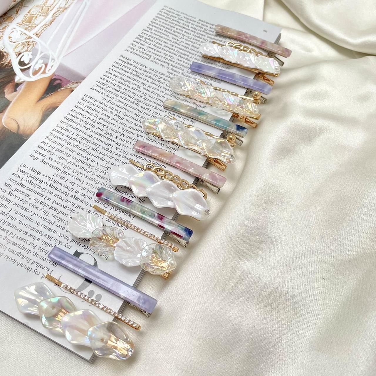 Oceanic Gold Resin Barrette Clip Set This set... - Depop