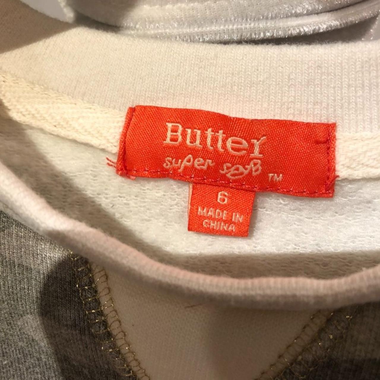 Butter Goods Cream and Green Jumper | Depop