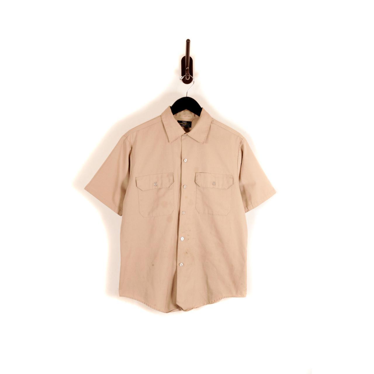 Sears Vintage 1970s Work Shirt Perma-Prest Short... - Depop