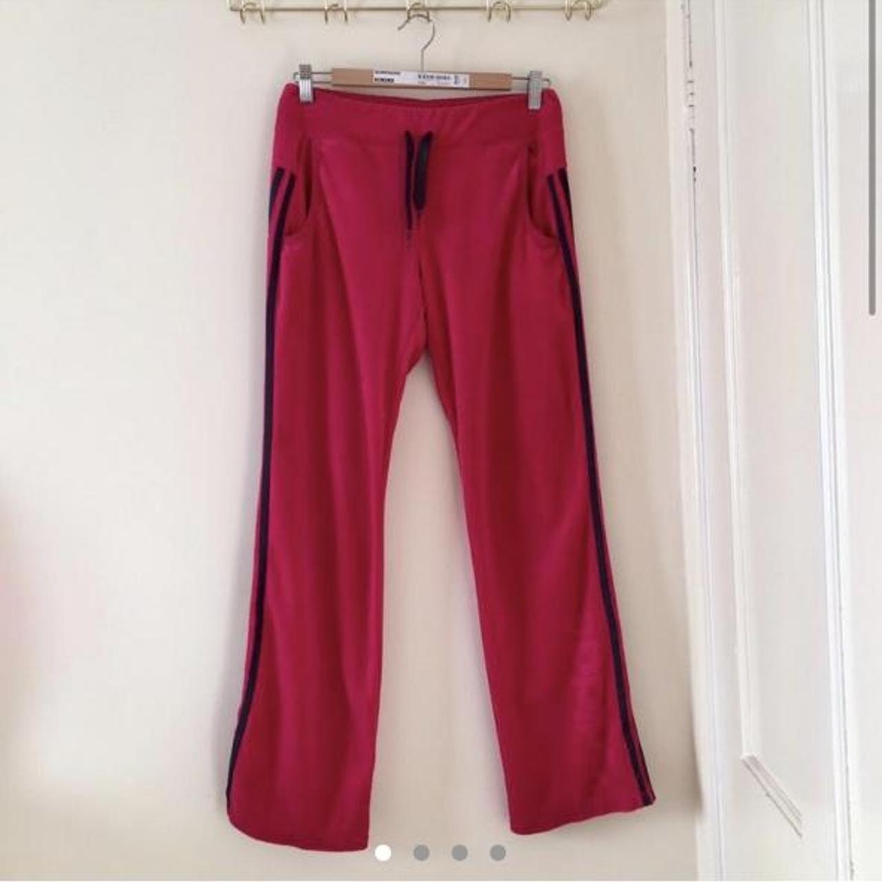 Vintage Adidas velour/towelling tracksuit bottoms,... - Depop
