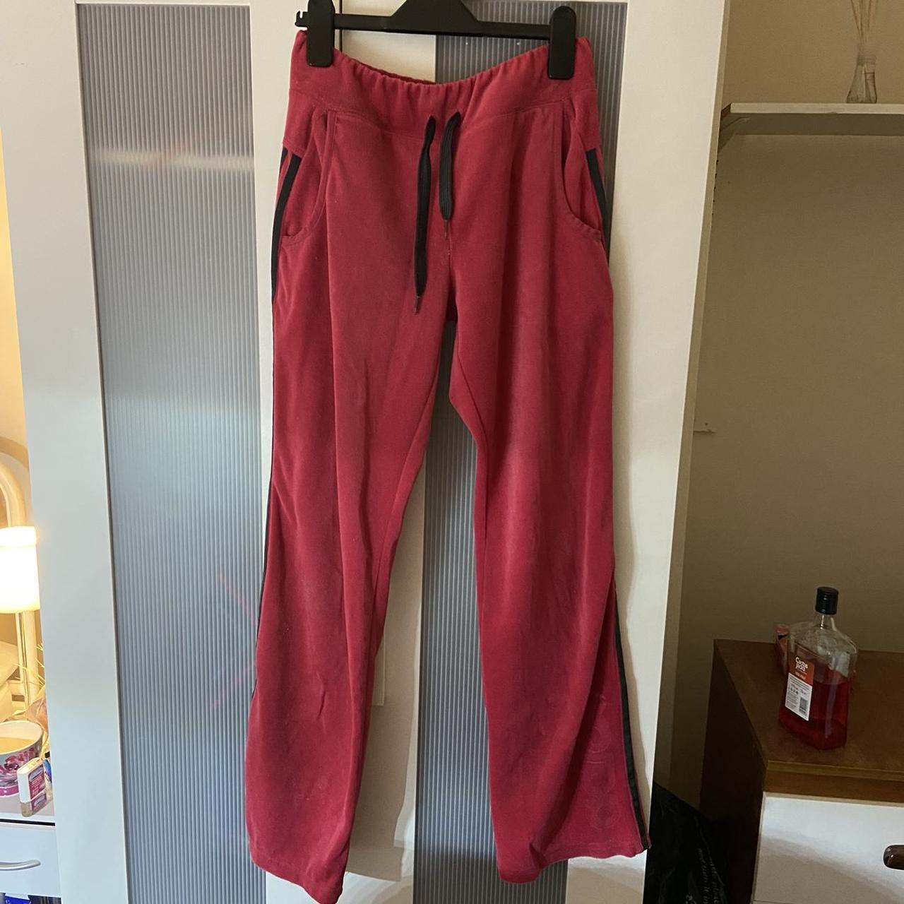 Vintage Adidas velour/towelling tracksuit bottoms,... - Depop