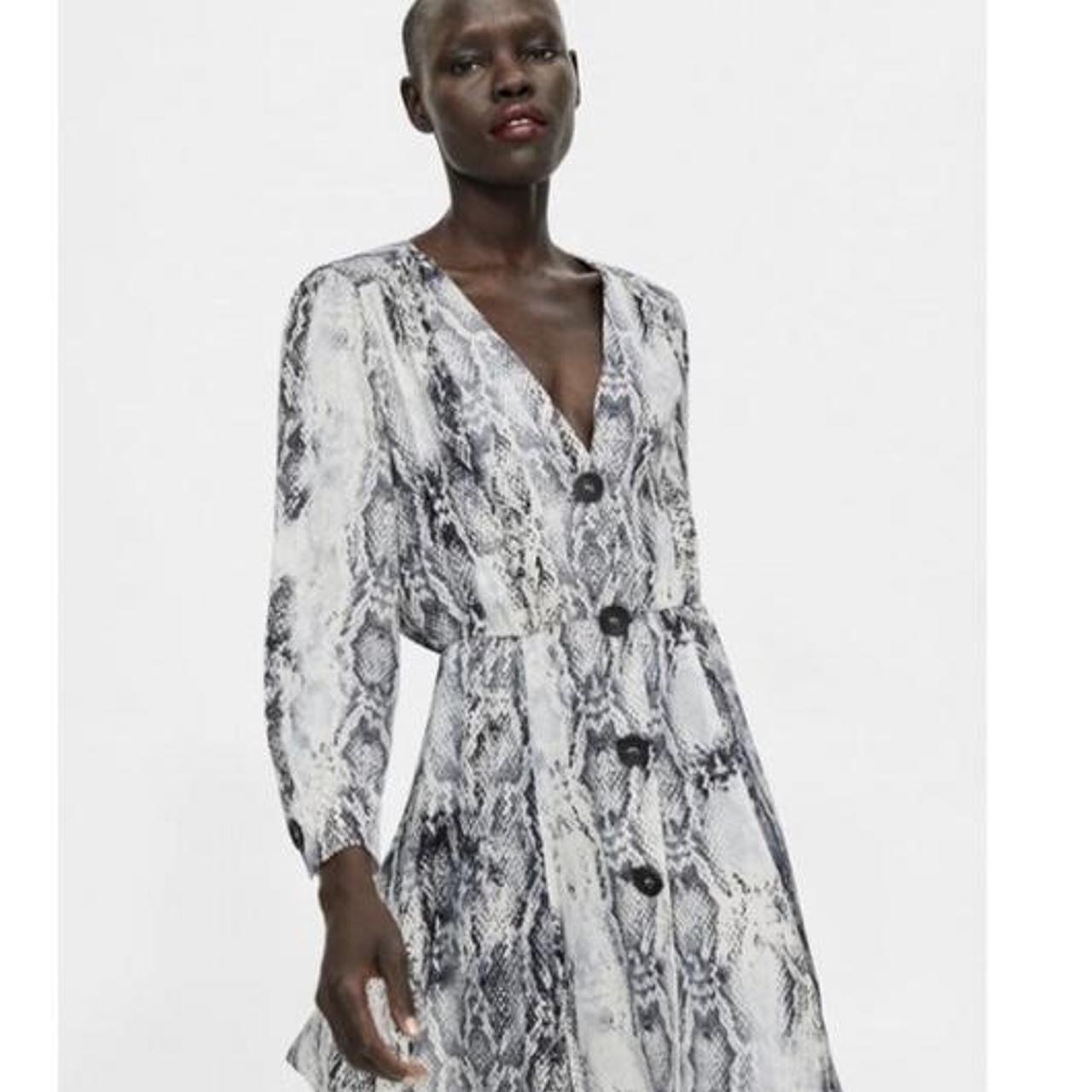 Zara snake skin dress. Size XS - Depop