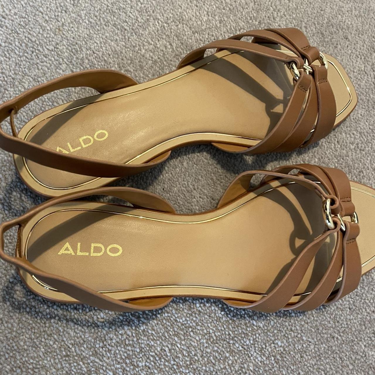 ALDO Women's Brown and Tan Sandals | Depop