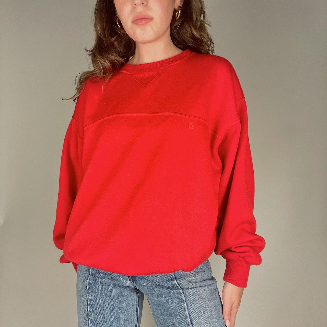 Vintage 80s Pierre Cardin red crew neck with little... - Depop